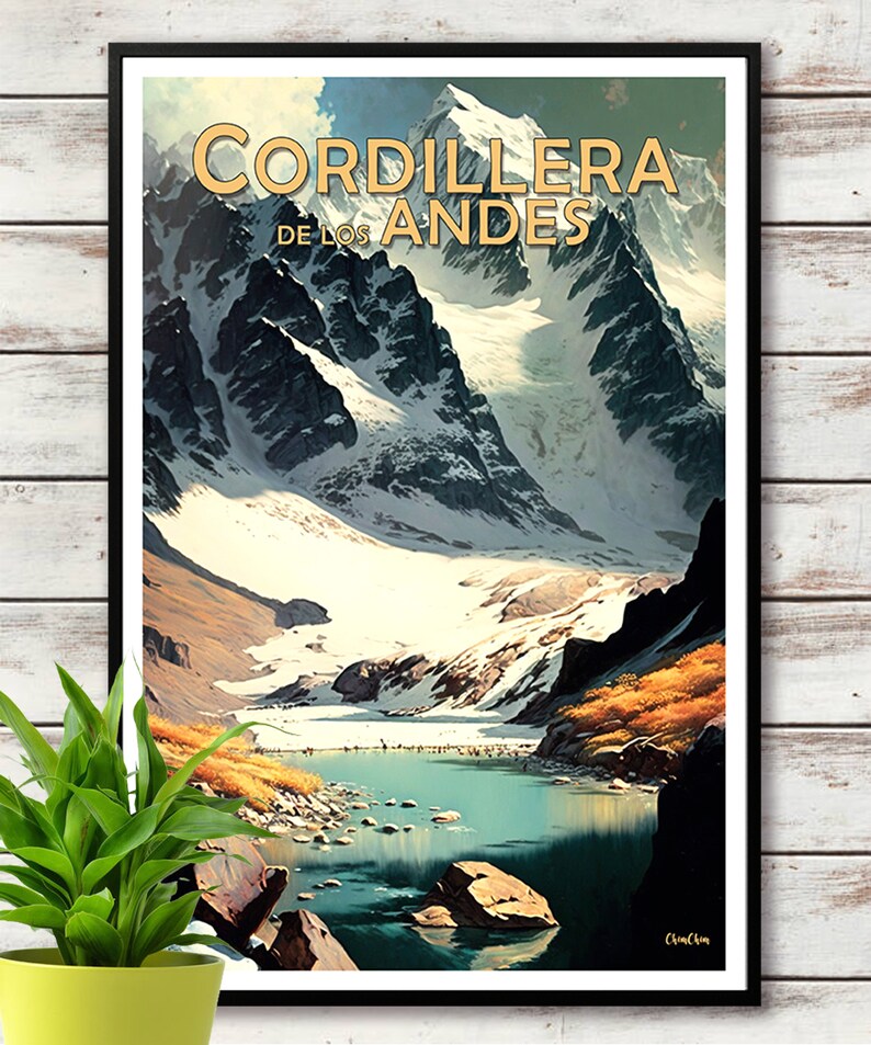 Set of 3 Travel Posters Patagonia Cordillera De Los Andes - Etsy