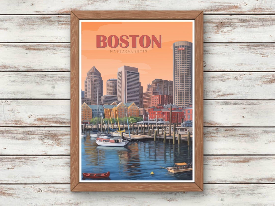 Boston Travel Poster - Digital Download - Massachusetts - Commercial ...