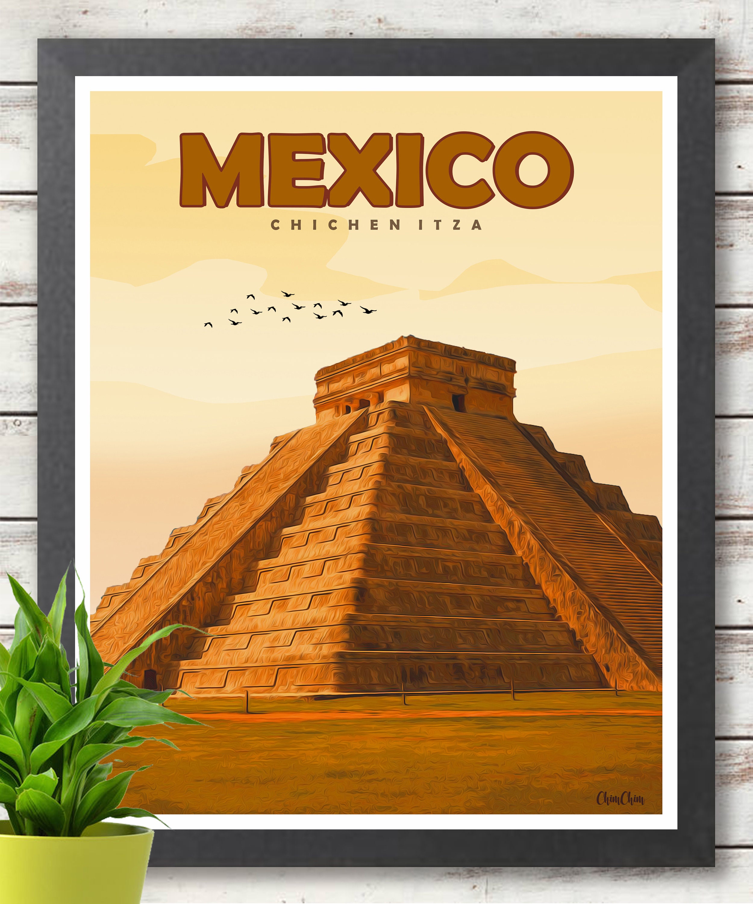Mexico Travel Poster Chichen Itza Digital Download Art - Etsy UK