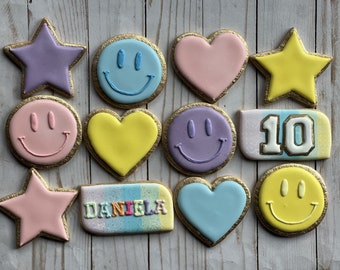 Classic Smiley Face Cookies, Smiley Cookies, Birthday Cookies, Party ...