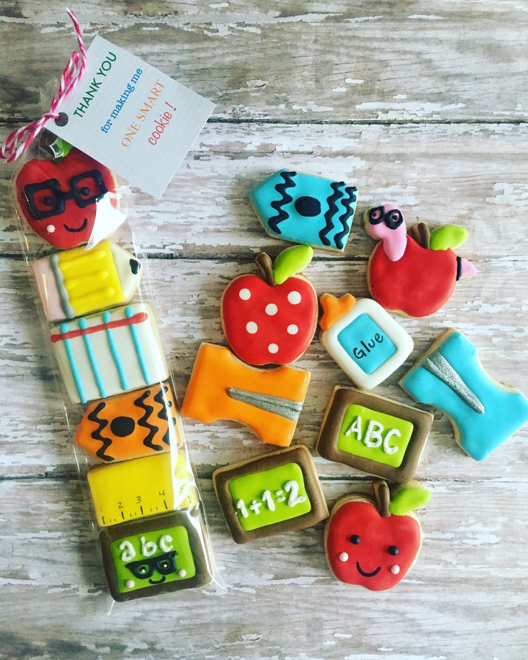 6 Mini School Cookies - Etsy