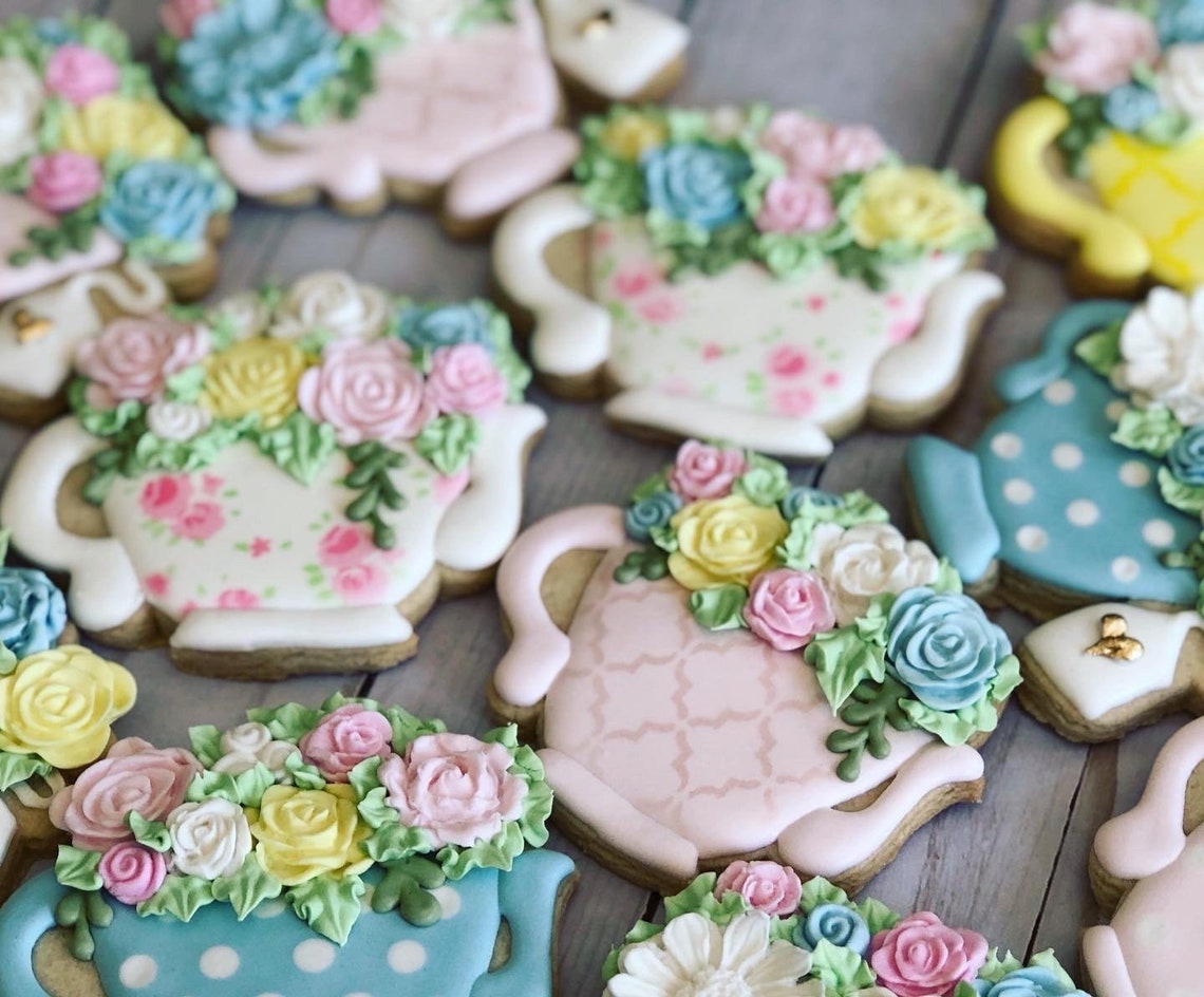 Tea Party Theme Set Cookies - Etsy