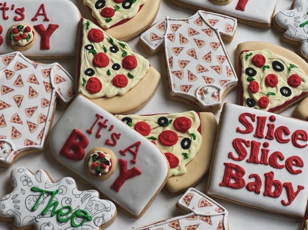 Pizza Theme Baby Shower Set Cookies - Etsy