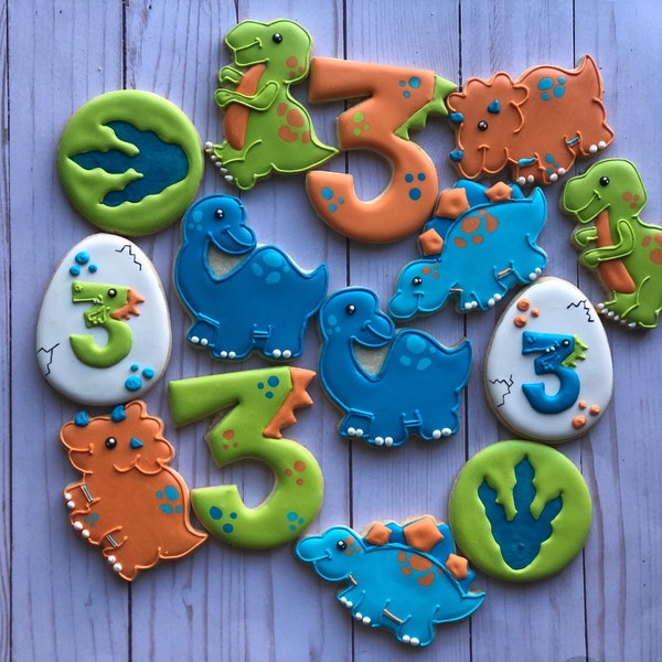 Dinosaur Cookies - Etsy