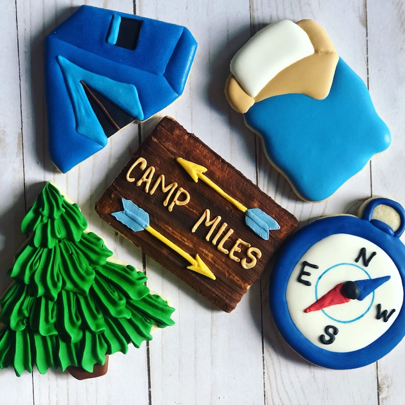 Camping Party Theme Cookies - Etsy