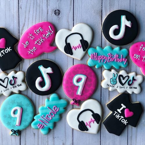 Tik Tok Theme Cookies - Etsy
