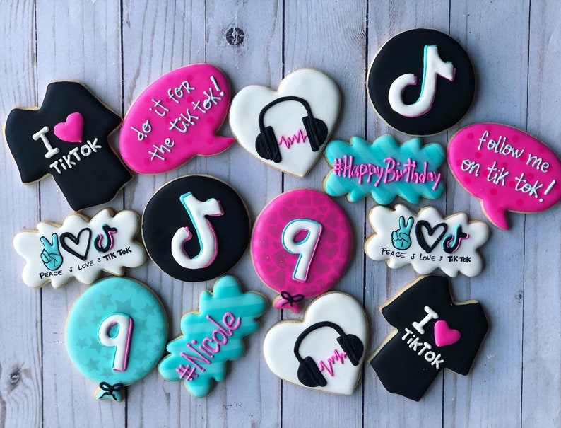 Tik Tok Theme Cookies - Etsy