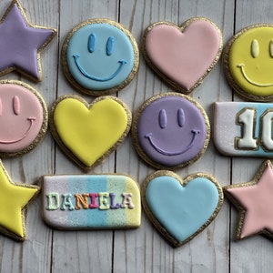 Smiley Face Birthday Cookies - Etsy