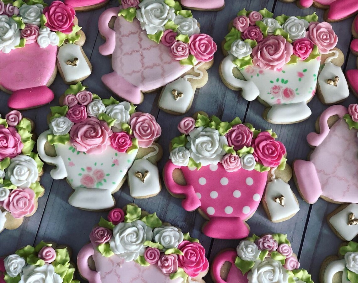 Tea Party Theme Set Cookies - Etsy