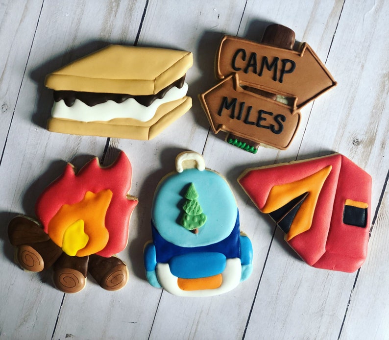 Camping Party Theme Cookies | Etsy
