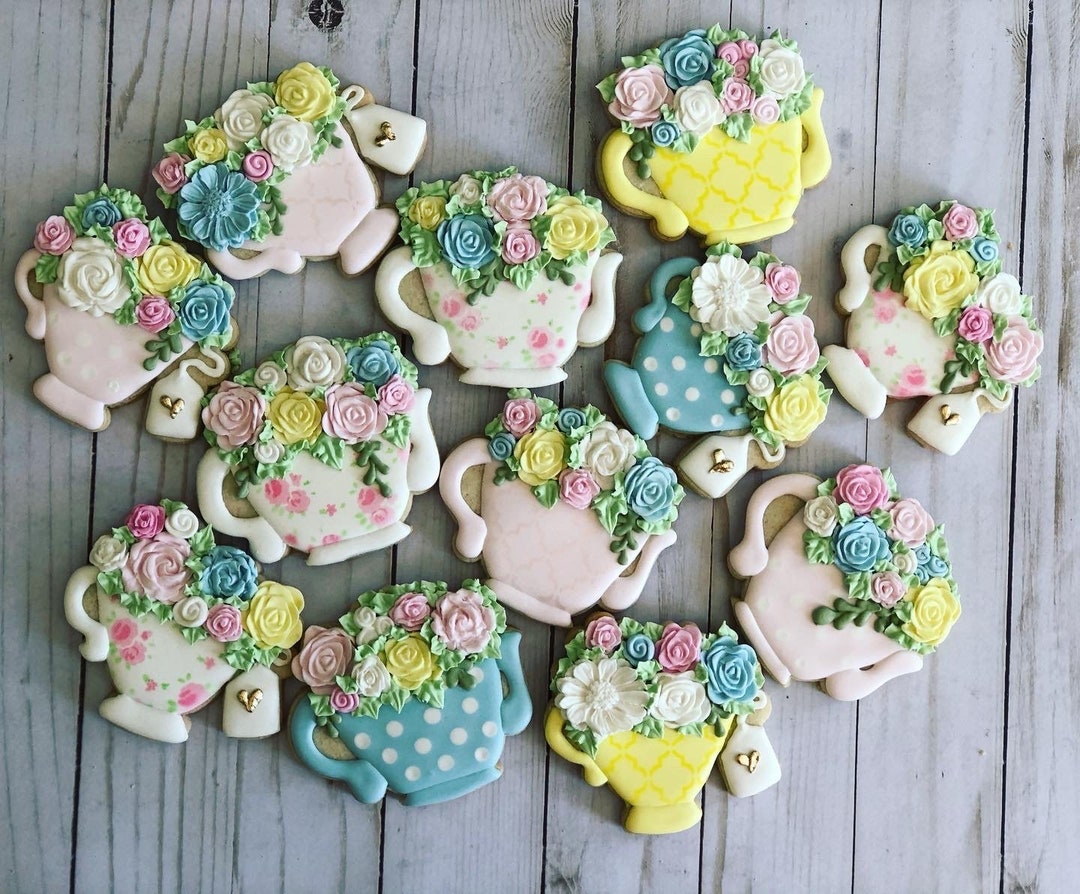 Tea Party Theme Set Cookies - Etsy