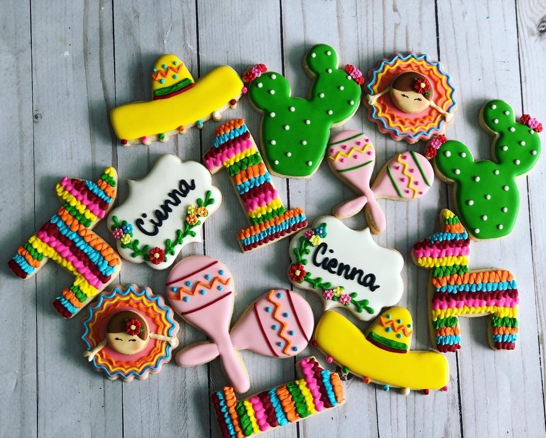 One Year Old Mexican Theme Set Cookies - Etsy