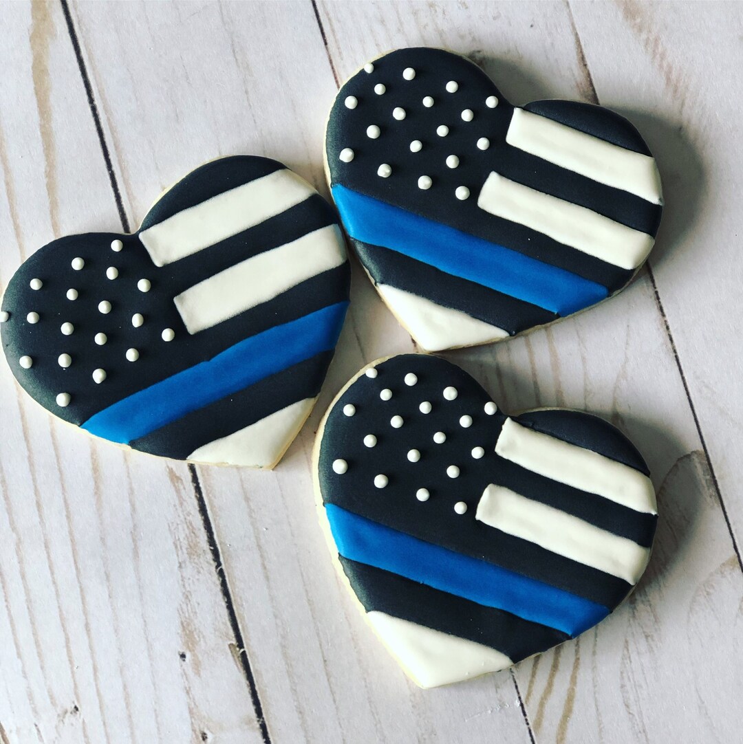 Police Back the Blue Cookies - Etsy