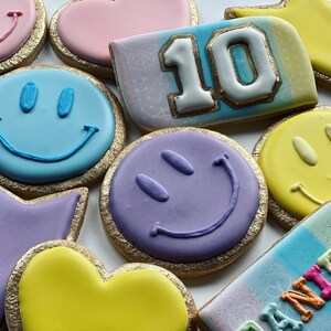 Smiley Face Birthday Cookies - Etsy