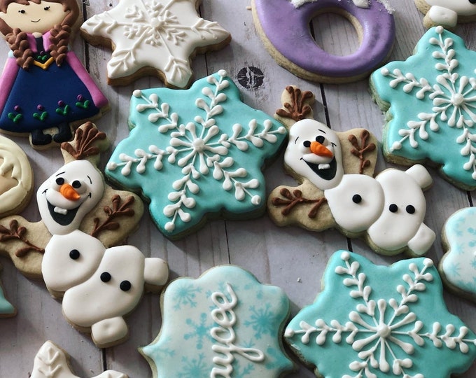 Frozen Theme Set Cookies - Etsy