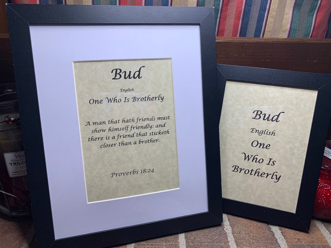 Bud - Name, Origin, With or Without King James Version Bible Verse - Etsy