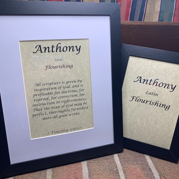 Anthony Name Meaning Sign - Etsy