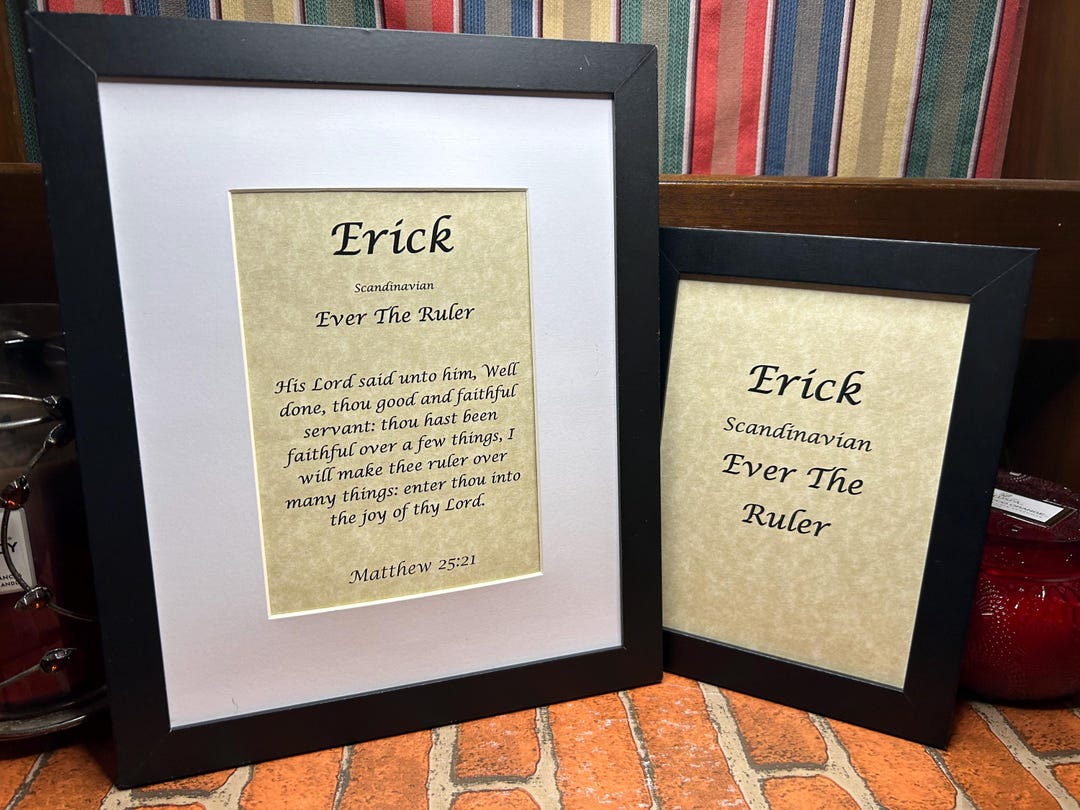 Erick - Name, Origin, With or Without King James Version Bible Verse - Etsy