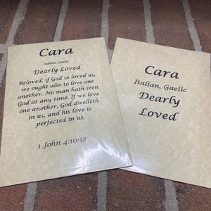Cara - Name, Origin, With or Without King James Version Bible Verse - Etsy