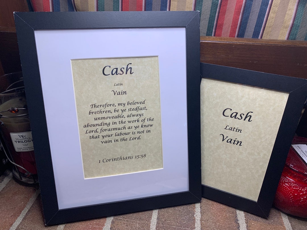 Cash - Name, Origin, With or Without King James Version Bible Verse - Etsy