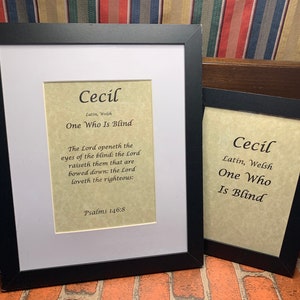 Cecil - Name, Origin, With or Without King James Version Bible Verse - Etsy
