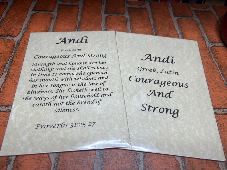 Andi - Name, Origin, With or Without King James Version Bible Verse - Etsy