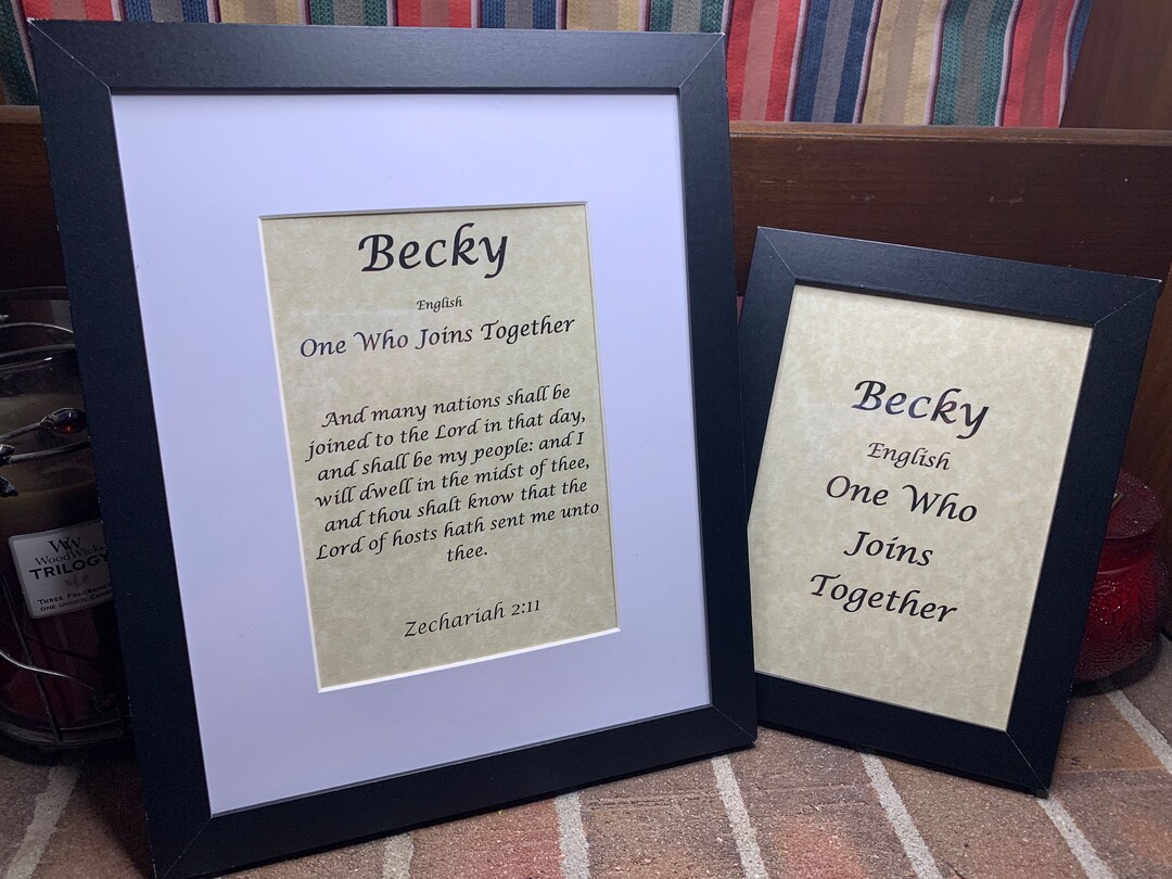 Becky - Name, Origin, With or Without King James Version Bible Verse - Etsy