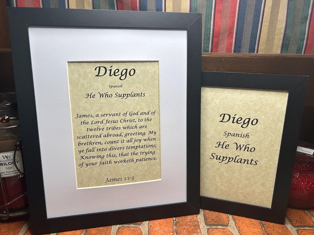Diego - Name, Origin, With or Without King James Version Bible Verse - Etsy