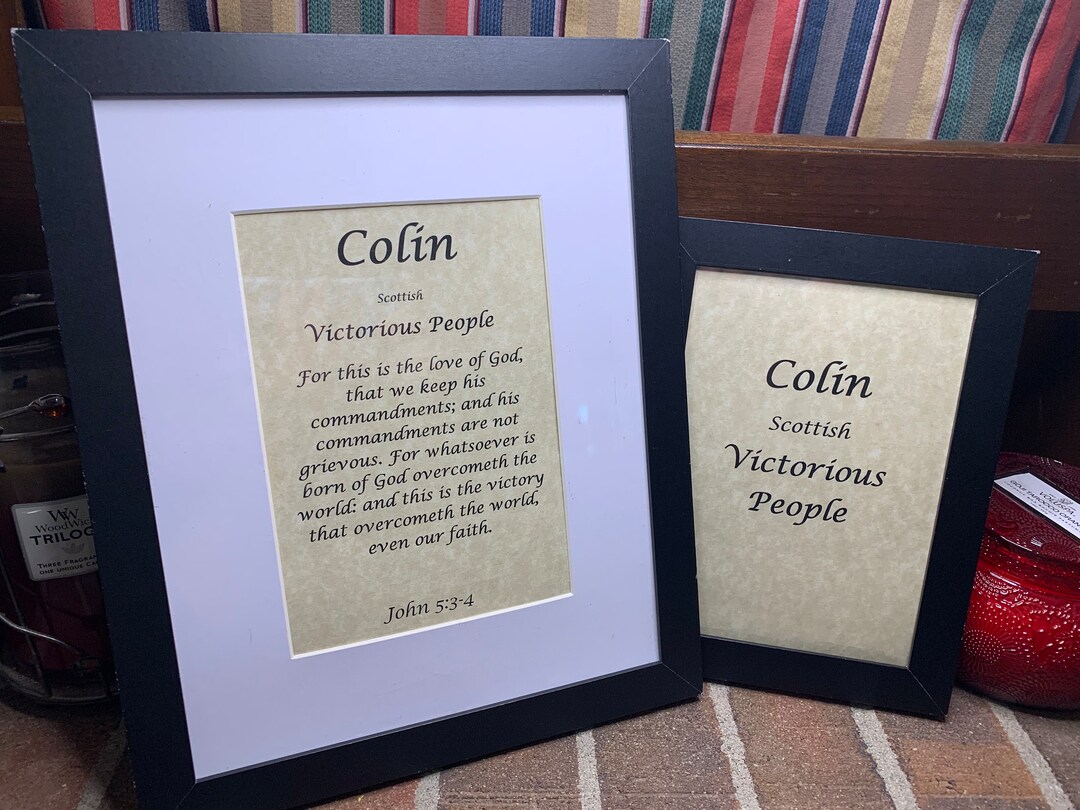 Colin - Name, Origin, With or Without King James Version Bible Verse - Etsy