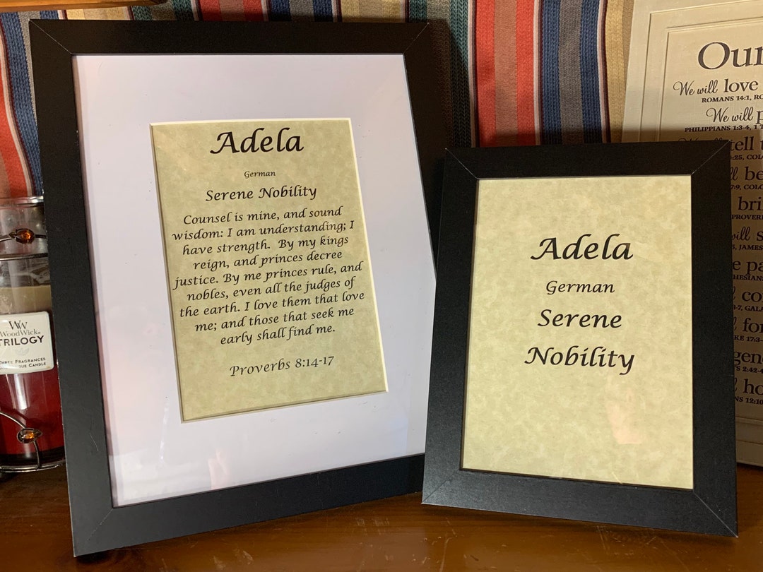 Adela - Name, Origin, With or Without King James Version Bible Verse - Etsy