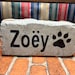 Zoey Pet Memorial Stone - Natural Stone Engraved With Zoey Pawprint - Etsy