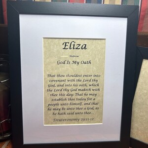 Eliza - Name, Origin, With or Without King James Version Bible Verse - Etsy