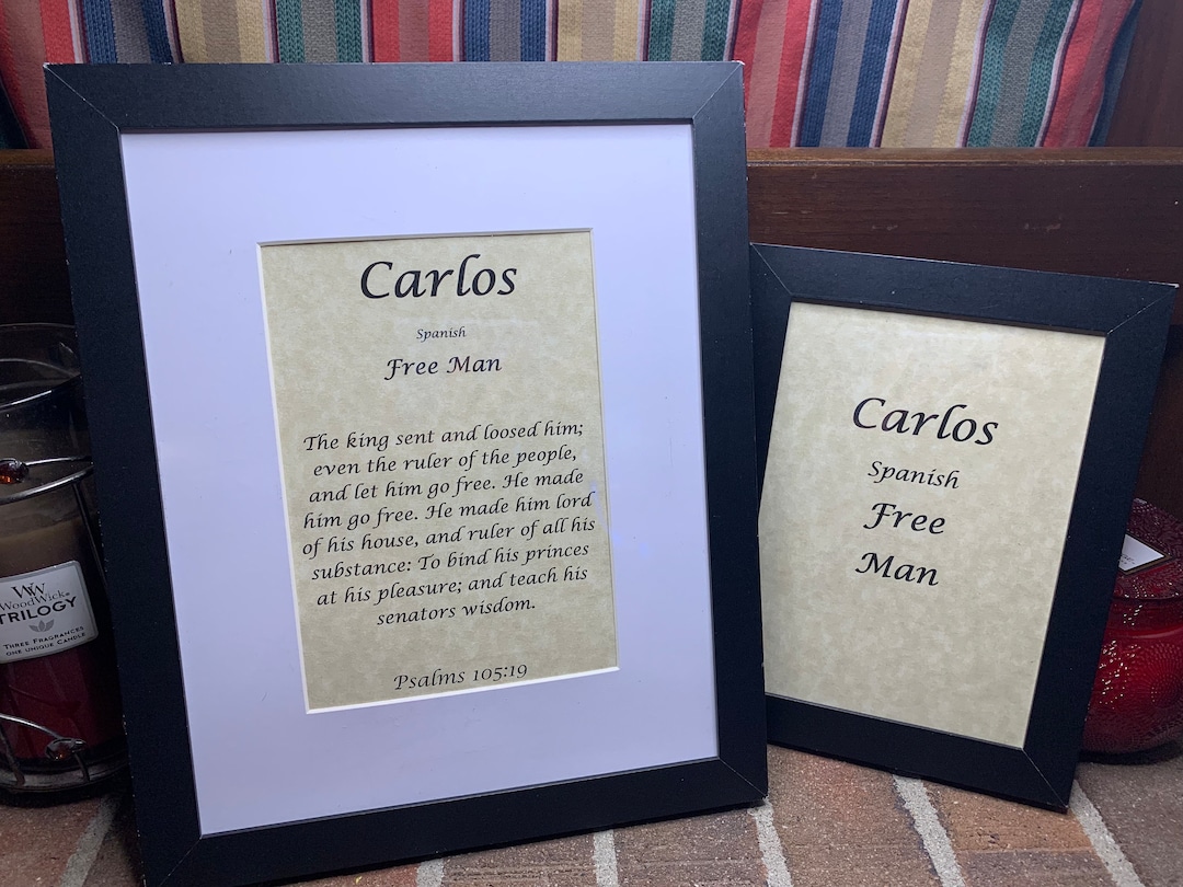 Carlos Name, Origin, With or Without King James Version Bible Verse - Etsy