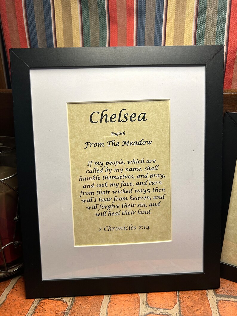Chelsea Name, Origin, With or Without King James Version Bible Verse - Etsy