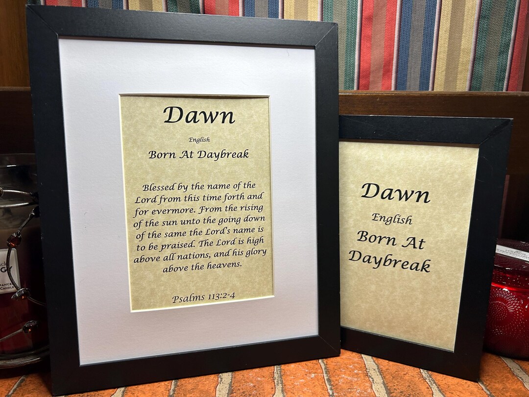 Dawn - Name, Origin, With or Without King James Version Bible Verse - Etsy