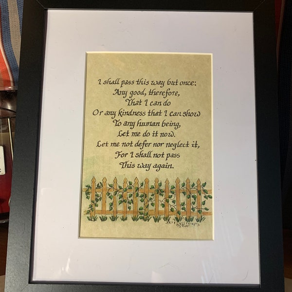 I Will Pass This Way Once - Etsy