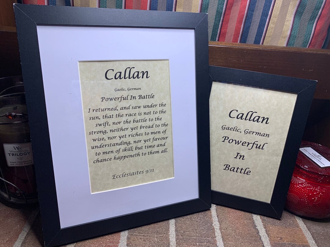 Callan Name, Origin, With or Without King James Version Bible Verse - Etsy