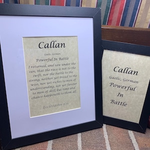 Callan - Name, Origin, With or Without King James Version Bible Verse ...