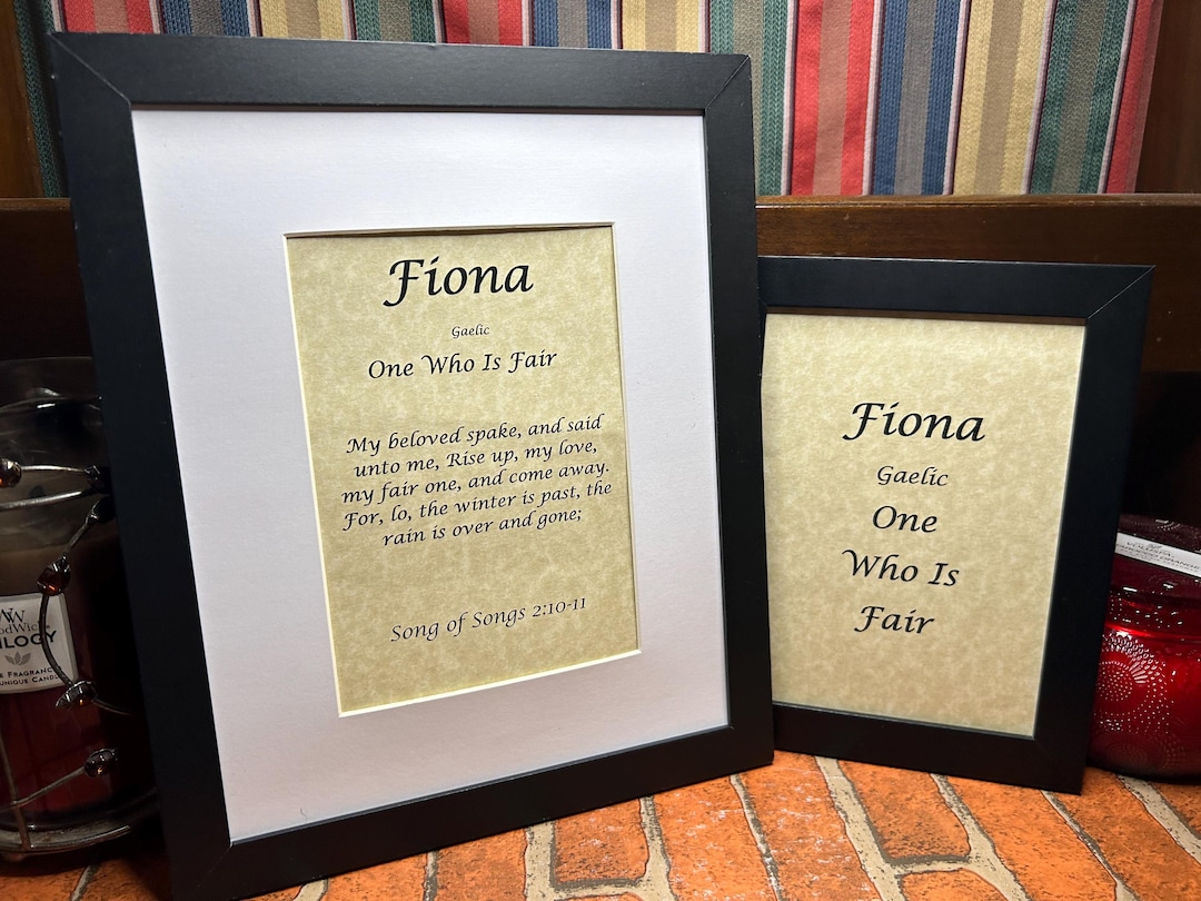 Fiona - Name, Origin, With or Without King James Version Bible Verse - Etsy