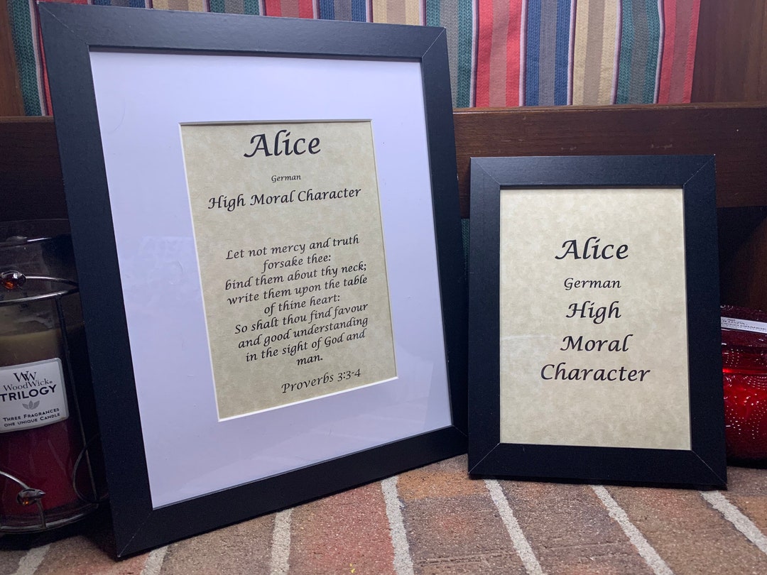 Alice - Name, Origin, With or Without King James Version Bible Verse - Etsy