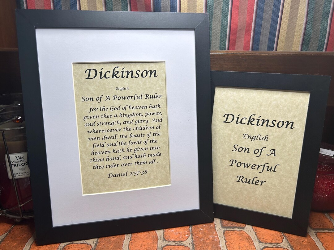 Dickinson - Name, Origin, With or Without King James Version Bible ...