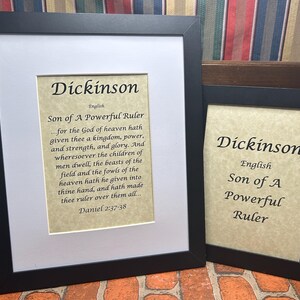 Dickinson - Name, Origin, With or Without King James Version Bible ...