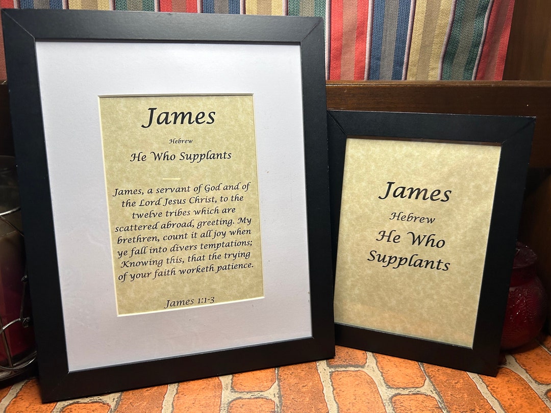 James - Name, Origin, With or Without King James Version Bible Verse - Etsy