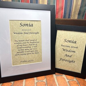 Sonia - Name, Origin, With or Without King James Version Bible Verse - Etsy