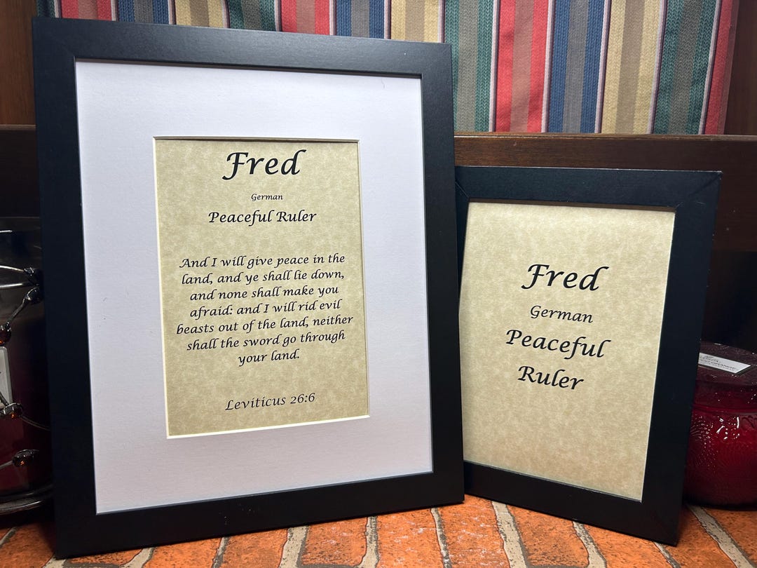 Fred - Name, Origin, With or Without King James Version Bible Verse - Etsy