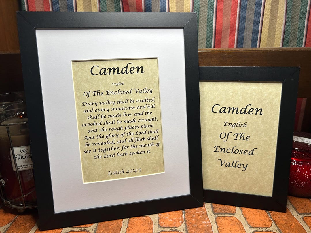 Camden- Name, Origin, With or Without King James Version Bible Verse - Etsy
