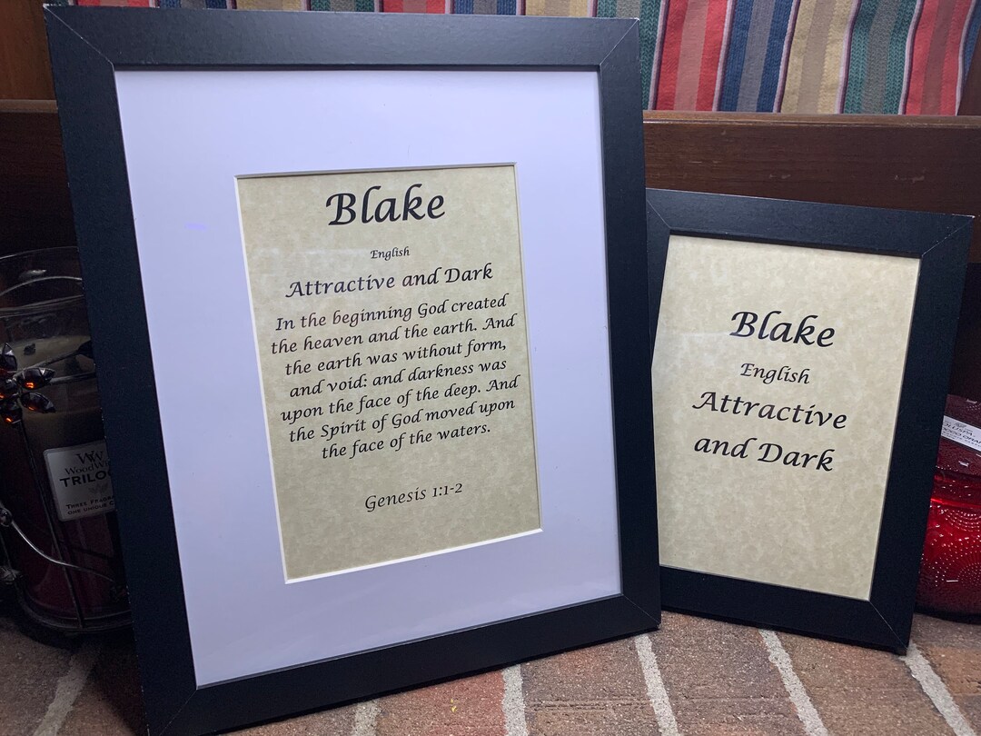 Blake - Name, Origin, With or Without King James Version Bible Verse - Etsy