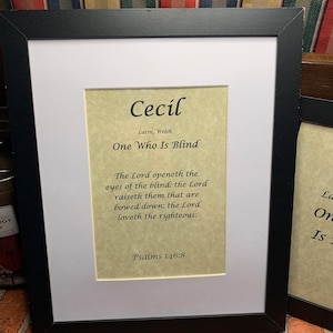 Cecil - Name, Origin, With or Without King James Version Bible Verse - Etsy