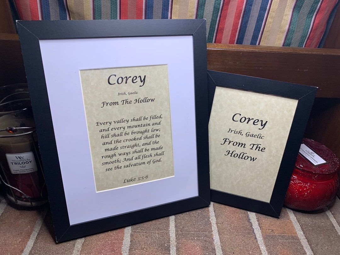 Corey - Name, Origin, With or Without King James Version Bible Verse - Etsy