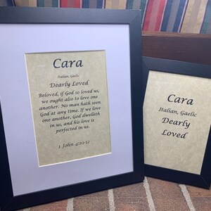Cara - Name, Origin, With or Without King James Version Bible Verse - Etsy